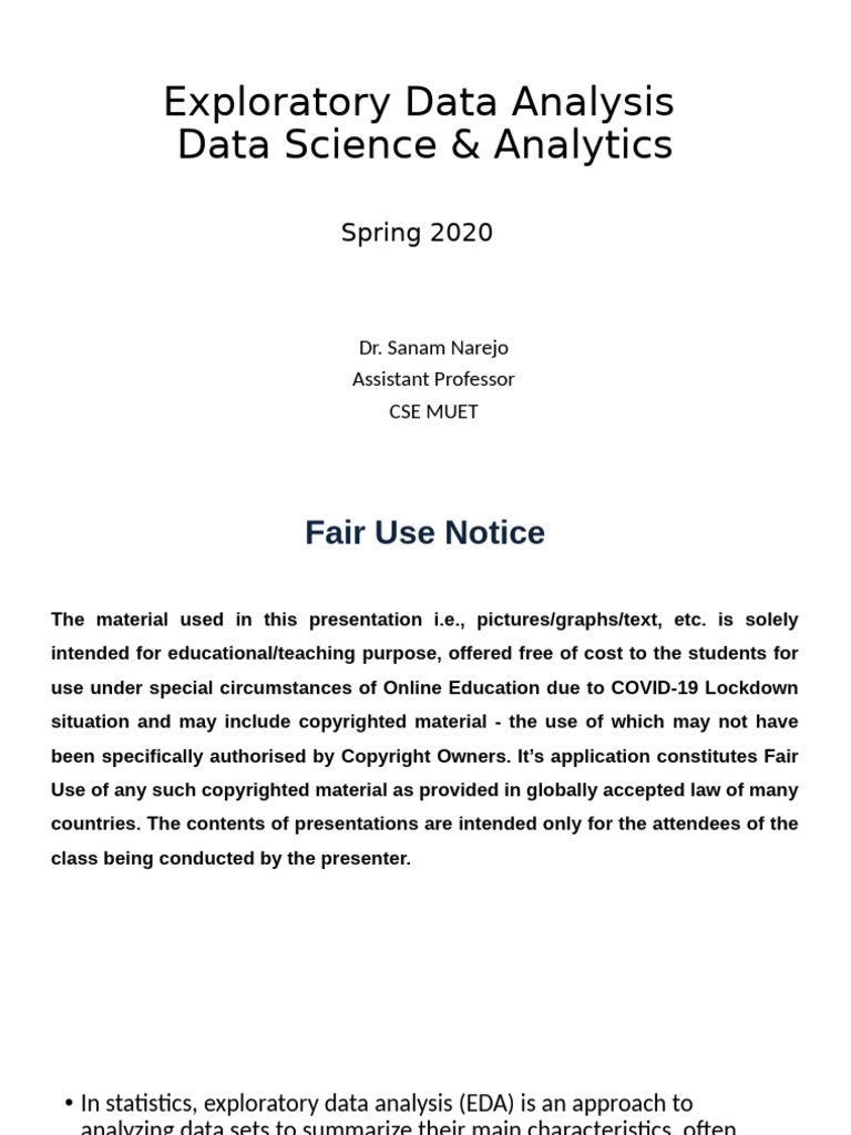 Exploratory Data Analysis | PDF | Data Analysis | Analysis Of Variance