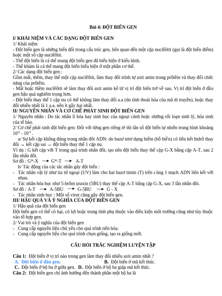 Bai 4 Dot Bien Gen | PDF