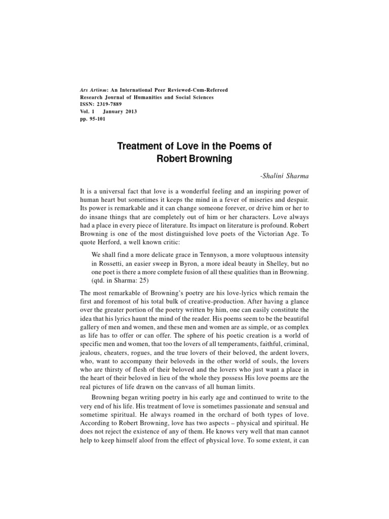 Treatment of Love in The Poems of Robert | PDF | Love | Robert Browning