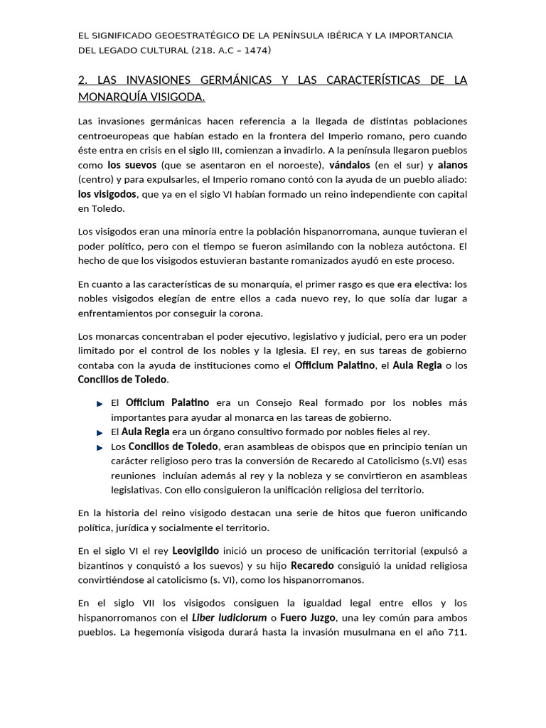 Las Invasiones Germánicas y Las Características de La Monarquía ...