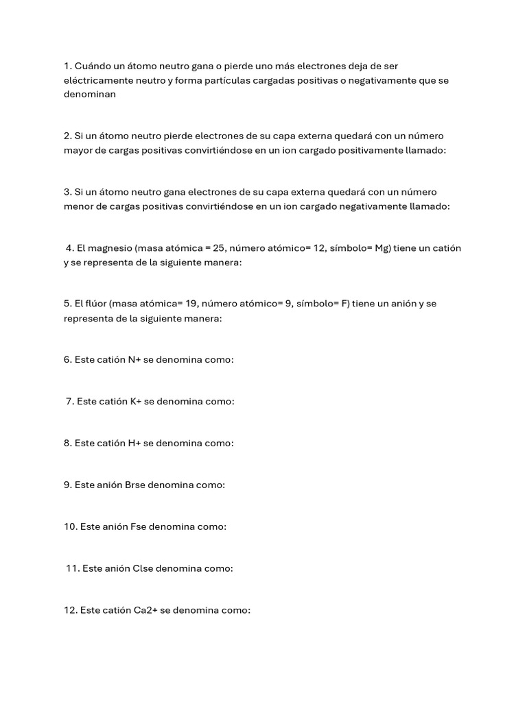 GUIA DE ESTUDIO DE QUIMICA 3ER PARCIAL | PDF | Reacciones químicas ...
