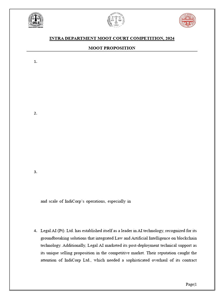 intra moot prop | PDF | Artificial Intelligence | Intelligence (AI) & Semantics