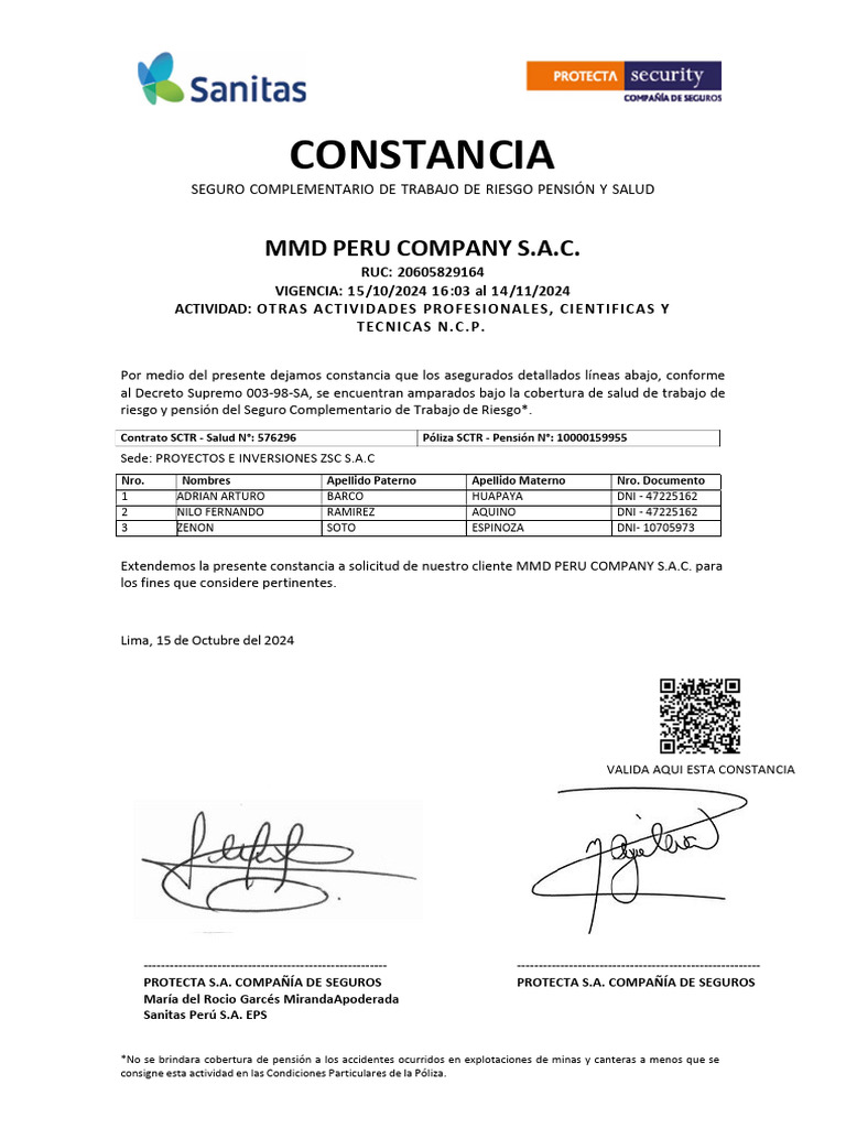 Cobertura SCTR: Exclusiones y Detalles | PDF | Finanzas y dinero