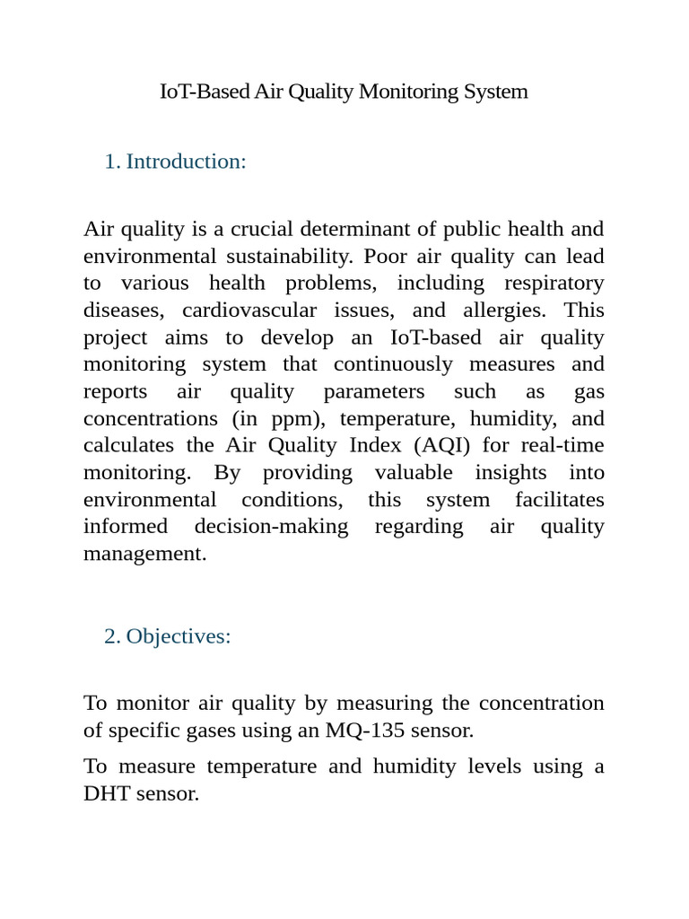 IoT airquality monitor report | PDF | Air Pollution | Sensor