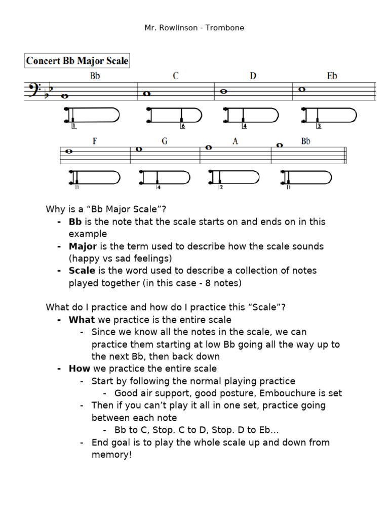 14 - BB Major Scale - Trombone | PDF