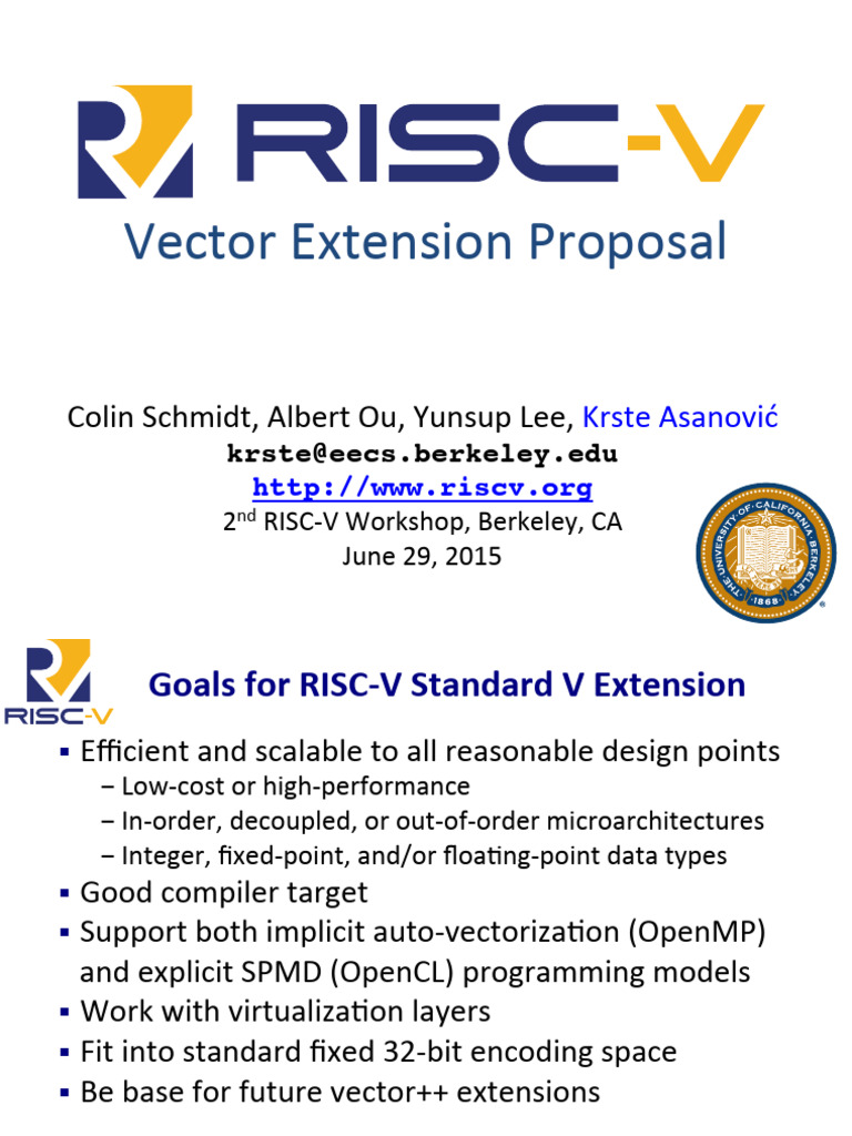 Riscv Vector Workshop June2015 | PDF | Graphics Processing Unit | Computer Science