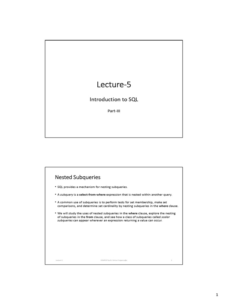337 Lecture 05 Pdf Relational Model Sql