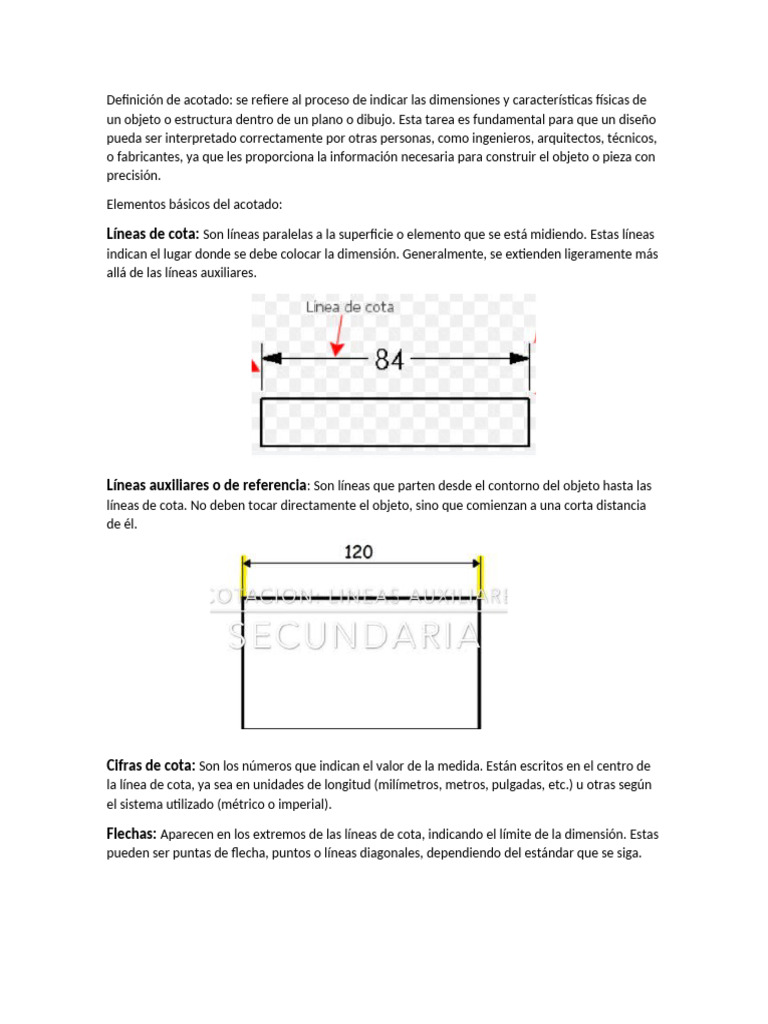 Definición y Tipos de Acotado Técnico | PDF | Dibujo técnico | Tornillo