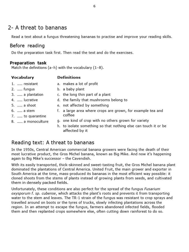 Reading 2 | PDF | Banana | Agriculture