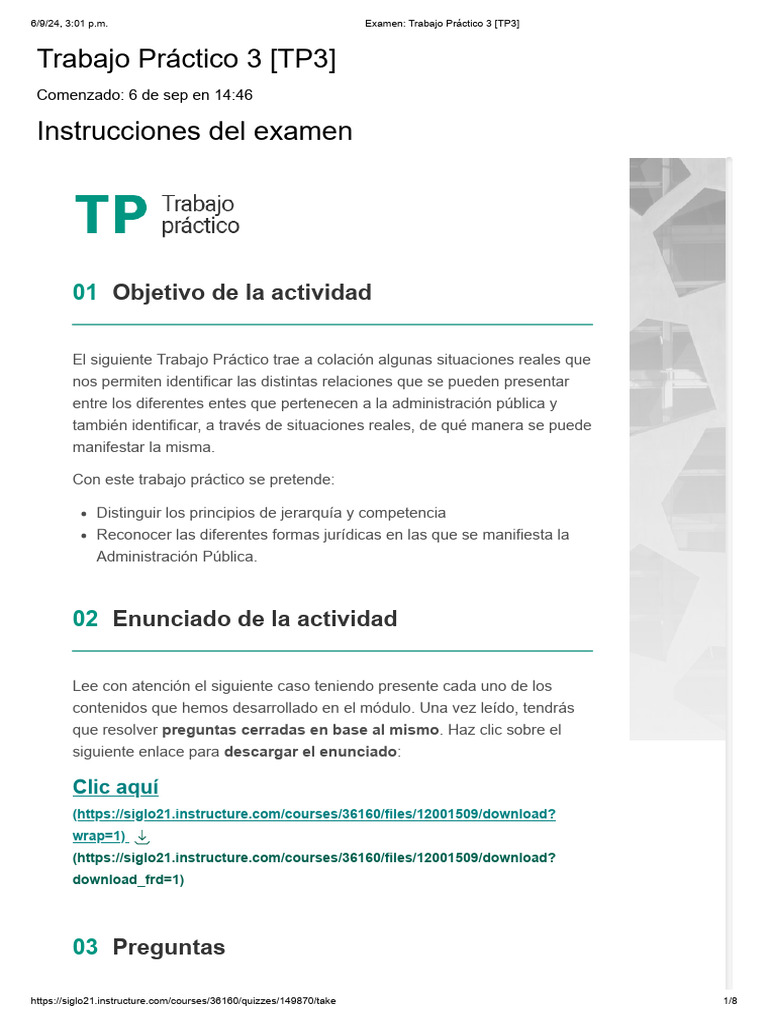 Examen - Trabajo Práctico 3 (TP3) 100 tp3 Bety | PDF