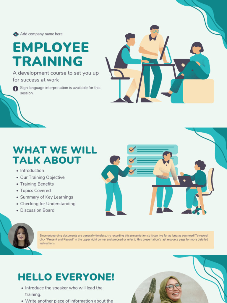Green Creative Employee Training Talking Presentation | PDF | Human ...