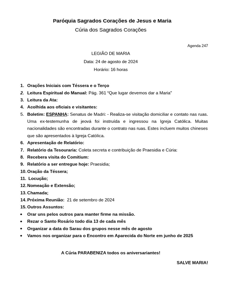 Curia Legião de Maria 1 | PDF