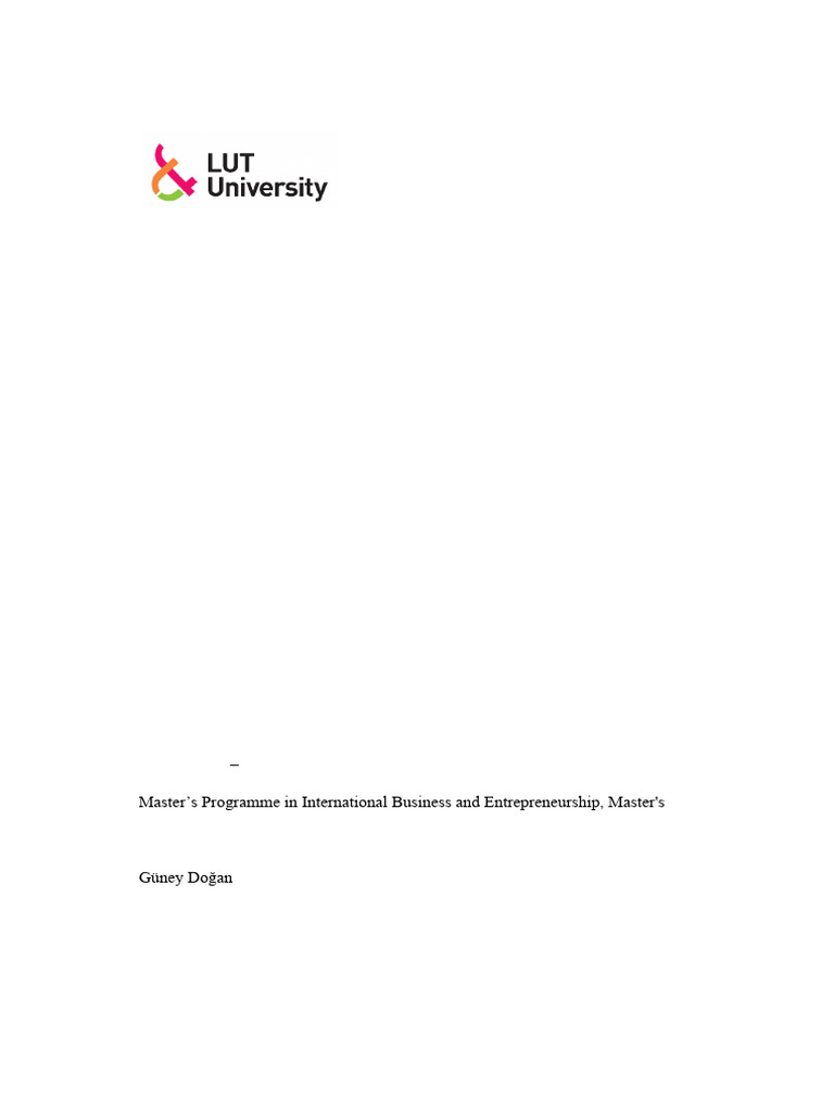 Master's Thesis - Guney - Dogan | PDF | Startup Company | Small Business & Entrepreneurs