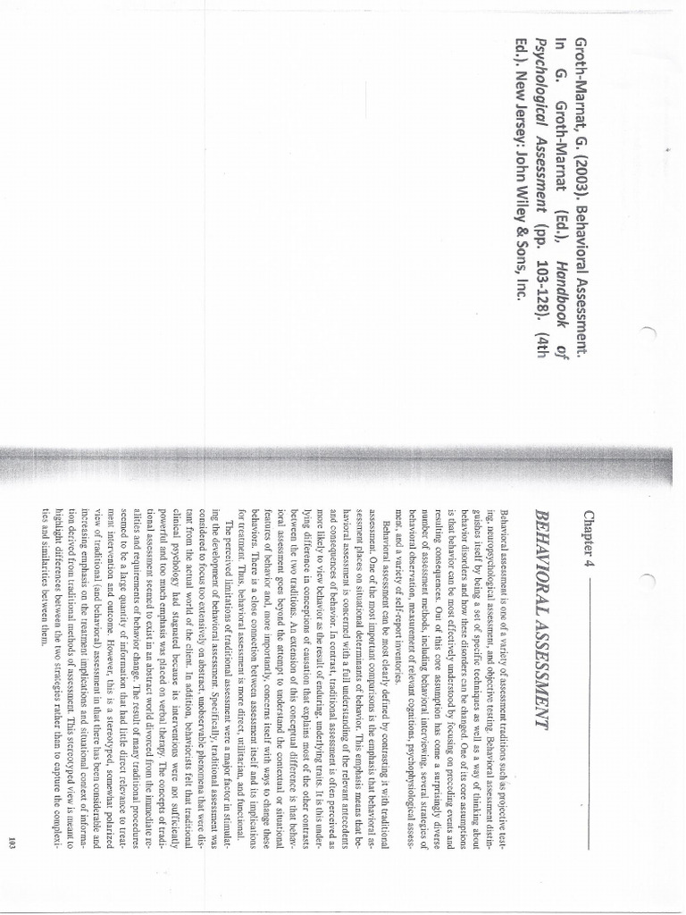 7.behavioral Assessment | PDF