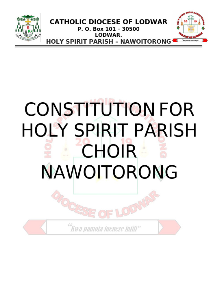 Holy Spirit Choir Constitution | PDF | Eucharist | Voting