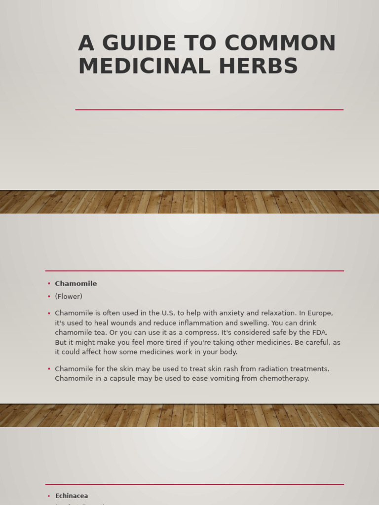 A Guide To Common Medicinal Herbs | PDF | Wellness | Lifestyle