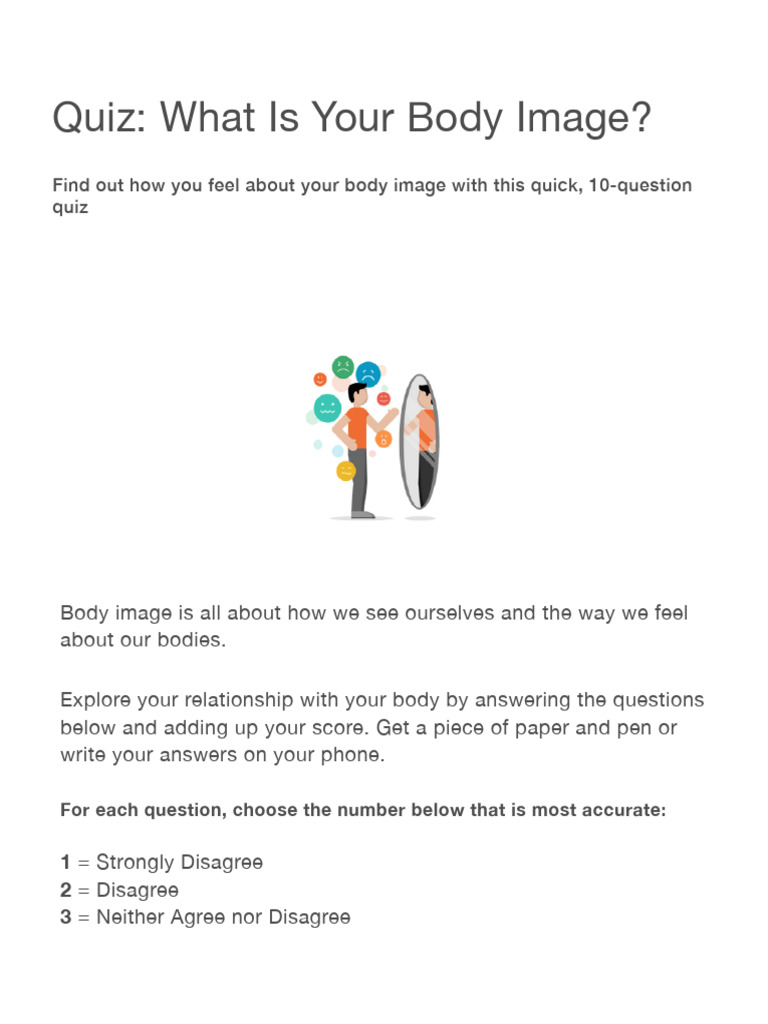 3 Quiz - What Is Your Body Image | PDF | Body Image | Behavioural Sciences