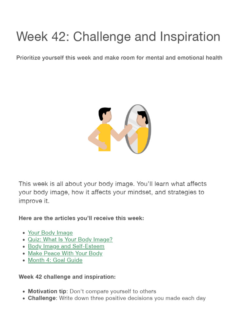 1 Week 42 - Challenge and Inspiration | PDF | Lifestyle