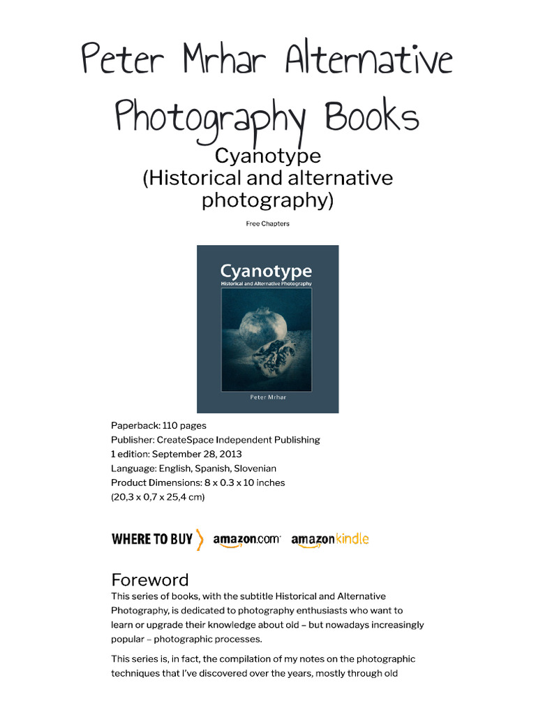 Cyanotype (Historical and Alternative Photography) - Peter Mrhar ...
