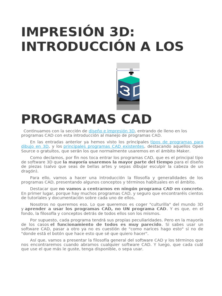 Diseño Cad 3d | PDF | Impresión 3d | Impresora (Computación)