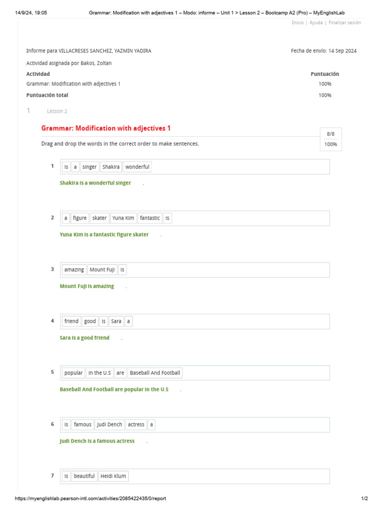 4 U1 Grammar - Modification With Adjectives 1 - Modo - Informe - Unit 1 ...