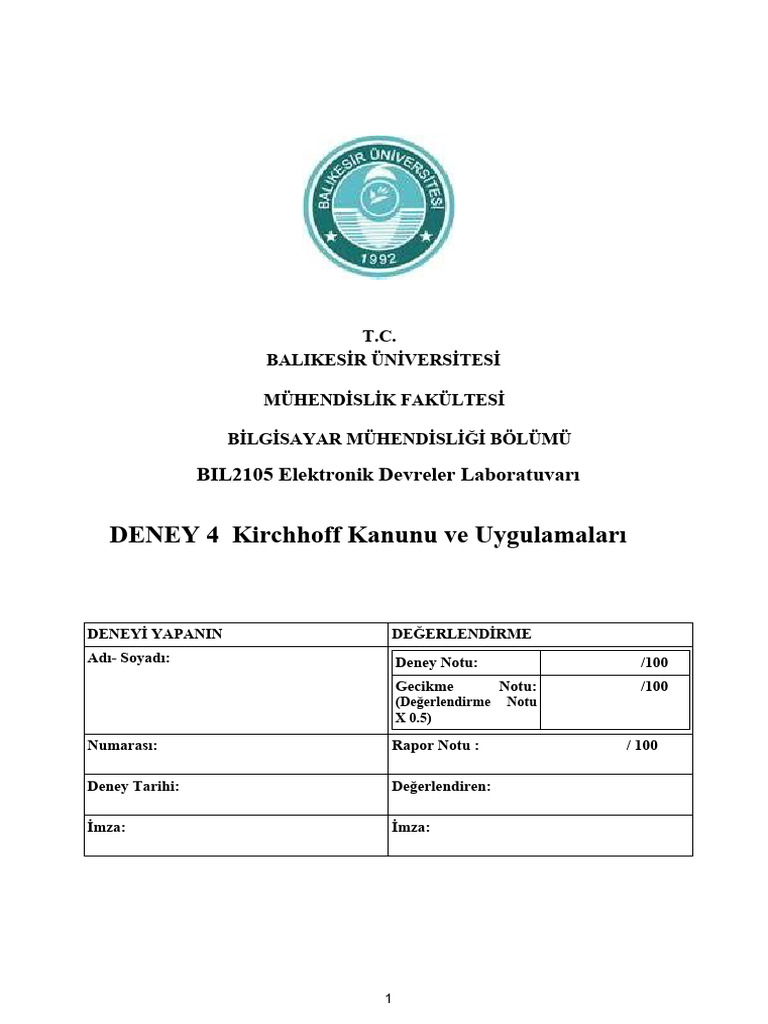 Elektronik Lab Deney 4 | PDF