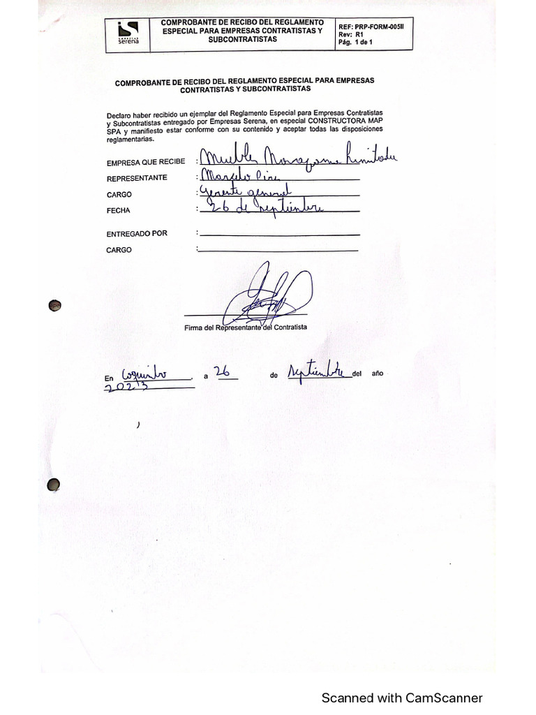 Recibo Reglamento Map 3 | PDF