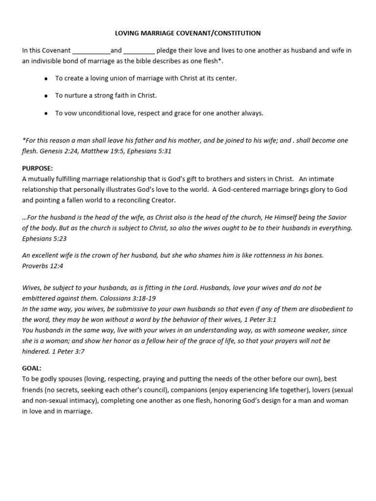 A Marriage Covenant | PDF | Love | Marriage
