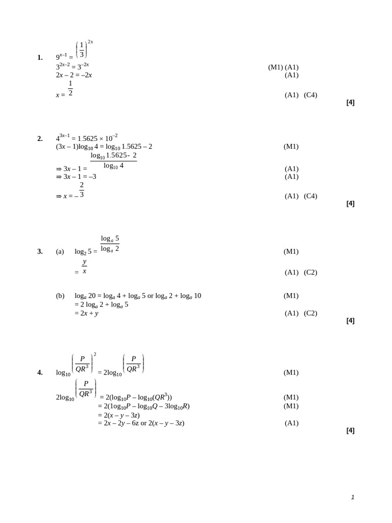 Exponents and Logarithms Solutions | PDF | Mathematics | Arithmetic