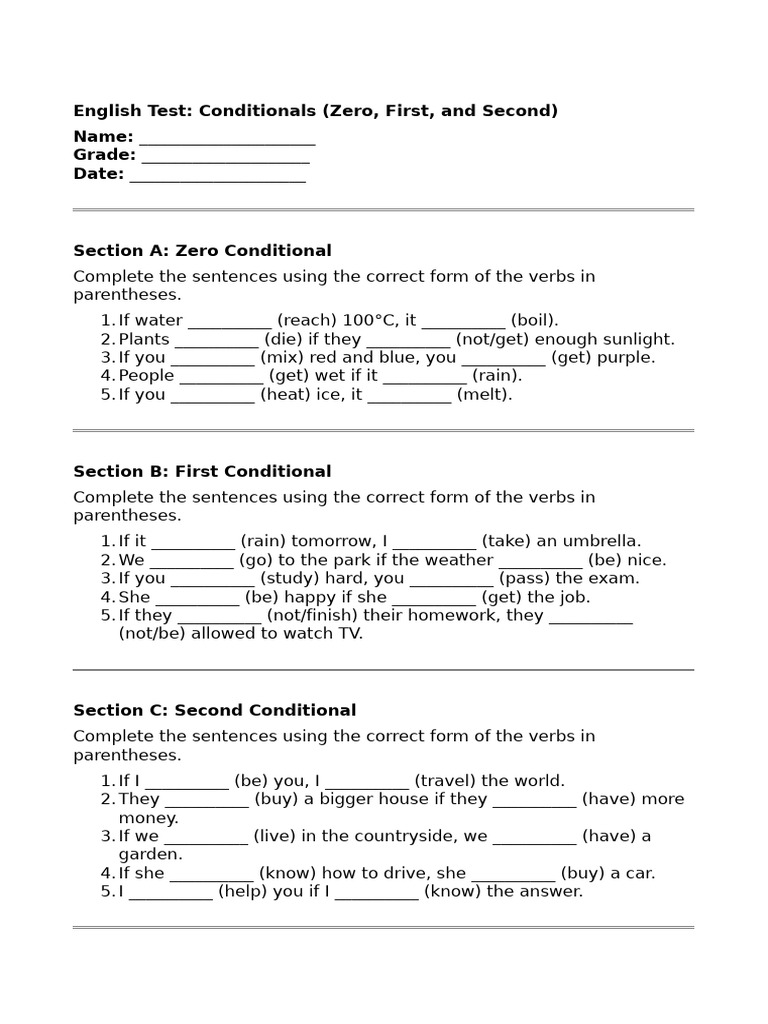 Test Conditionals | PDF