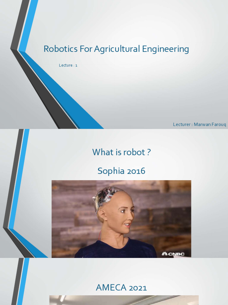 Robotics For Agricultural Engineering Lec 1 | PDF