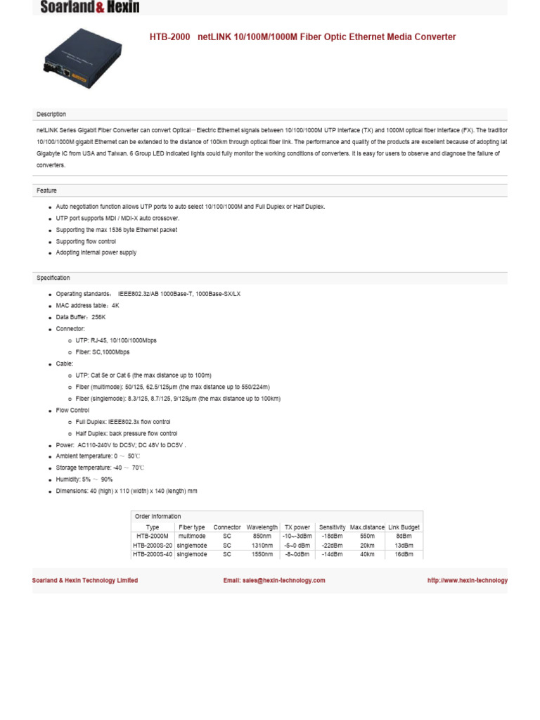 HTB-2000_Datasheet | PDF | Electrical Engineering | Telecommunications Equipment