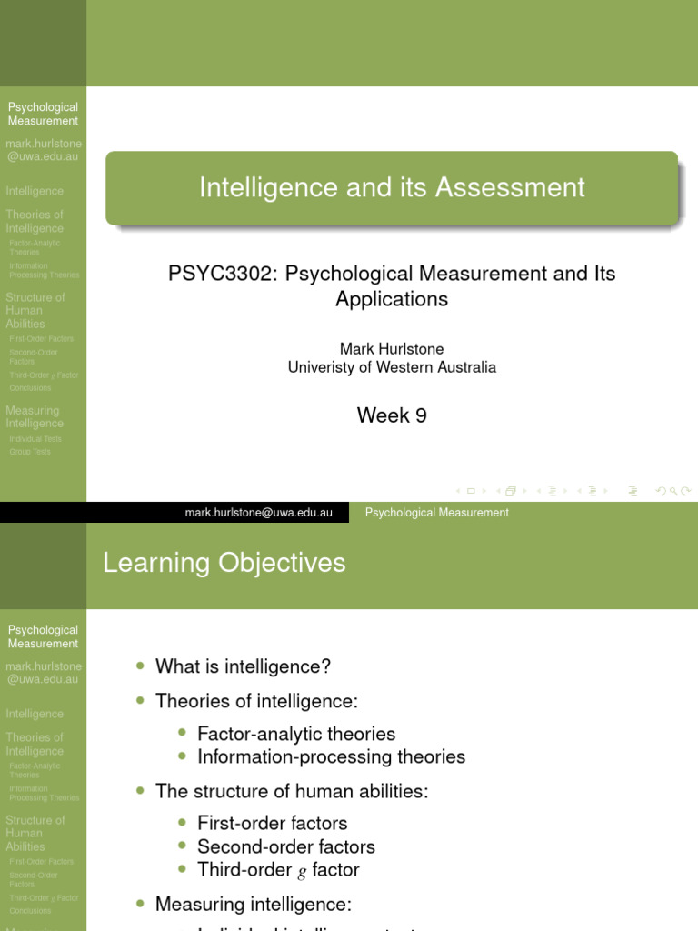 Theories and Measurement of Intelligence | PDF | Intelligence | Factor ...