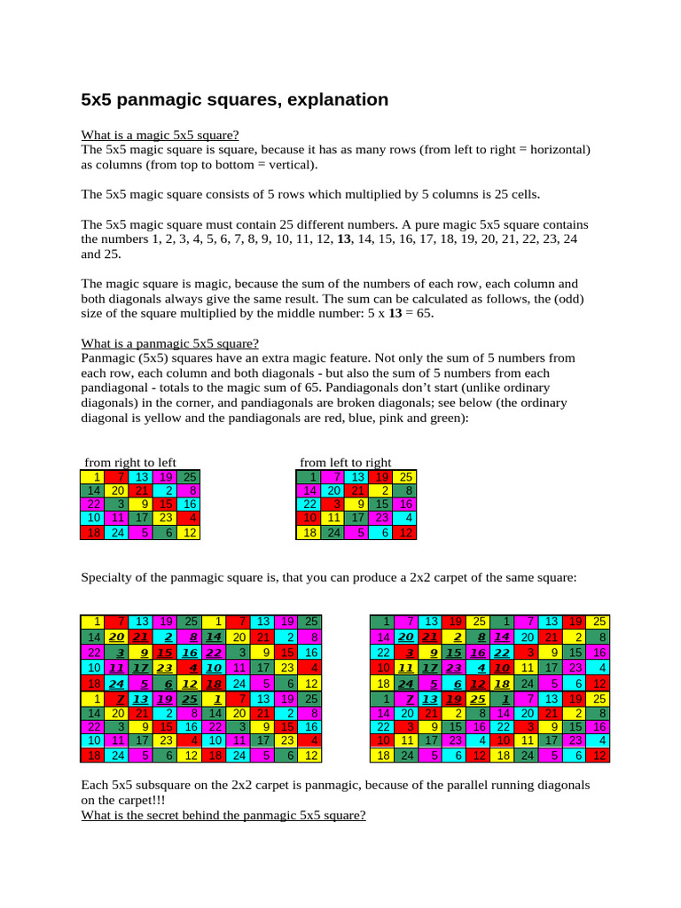 5x5, explanation | PDF | Mathematics