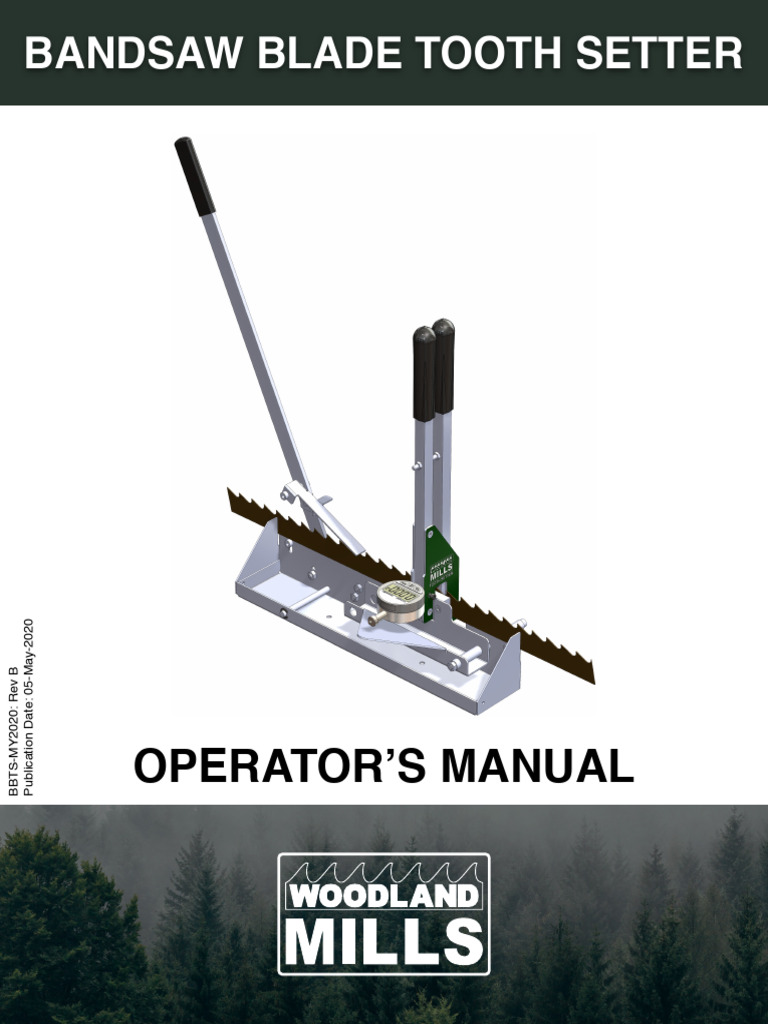 Bandsaw Blade Tooth Setter Manual | PDF | Screw | Tools