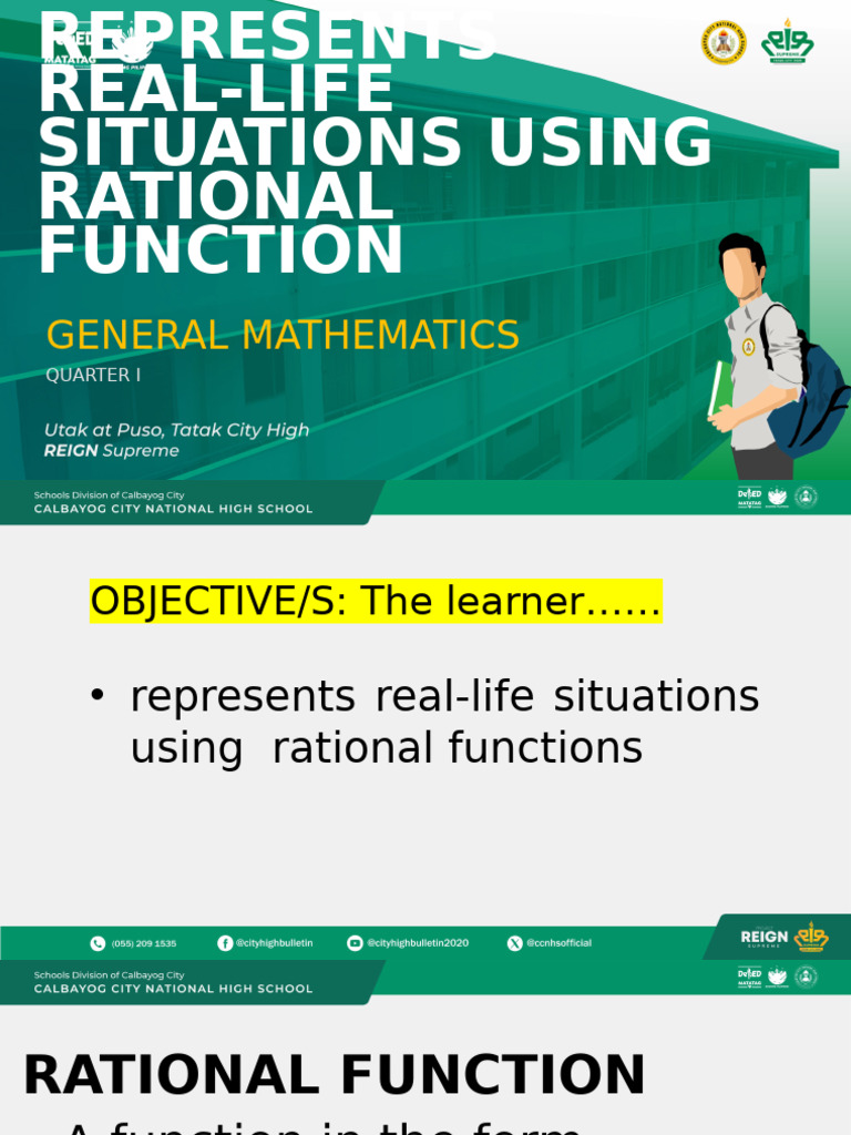 12 Genmath Represents Real Life Situations Using Rational Functions ...