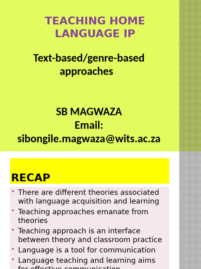 2Text-Based Approaches Week 4 | PDF | Language Education | Communication