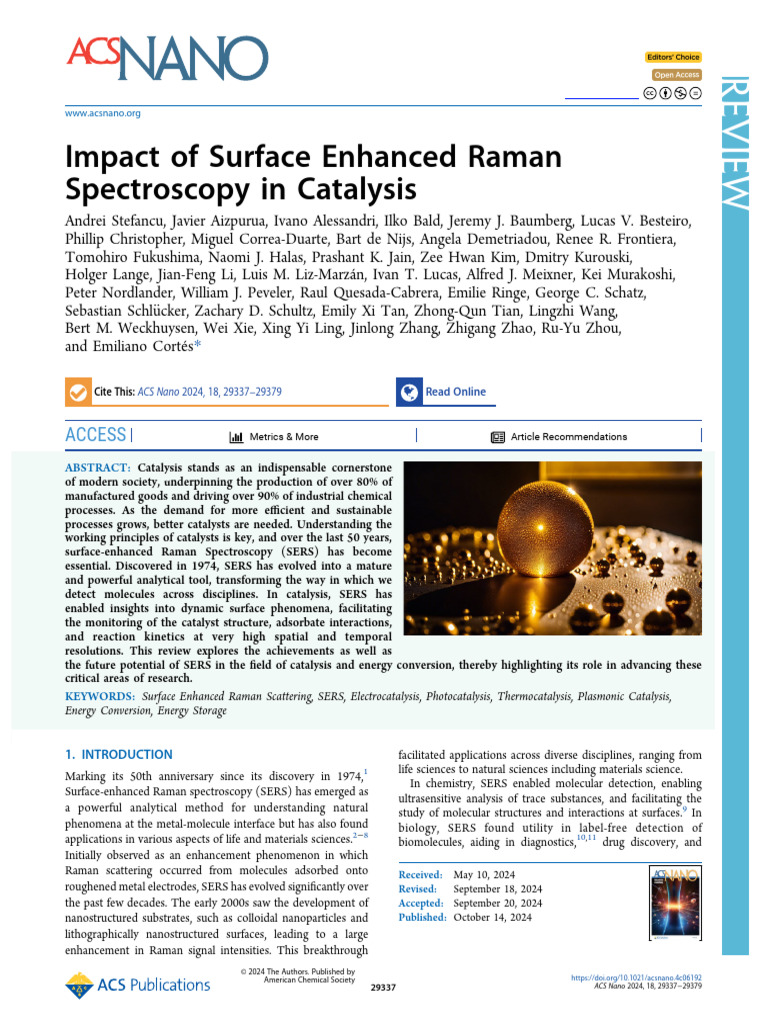 Impact of Surface Enhanced Raman Spectroscopy in Catalysis | PDF ...