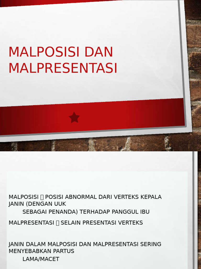 MalPosisi MalPresentasi | PDF