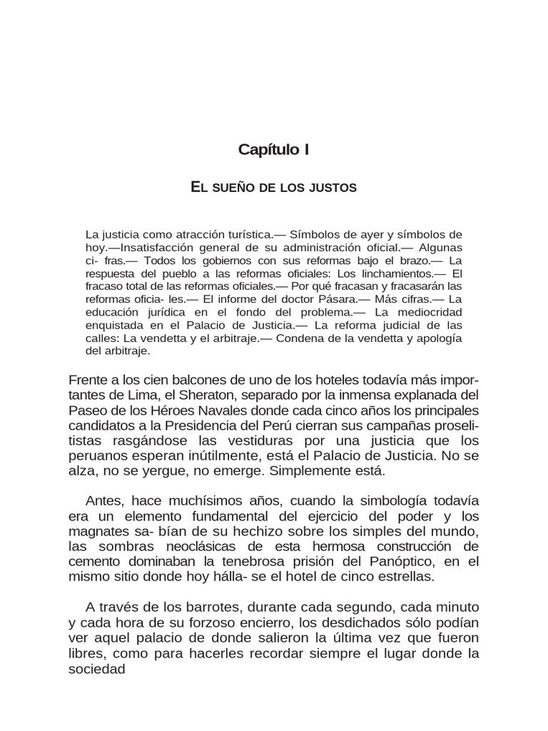 Cap I Sueño de Los Justos | PDF | Abogado | Perú