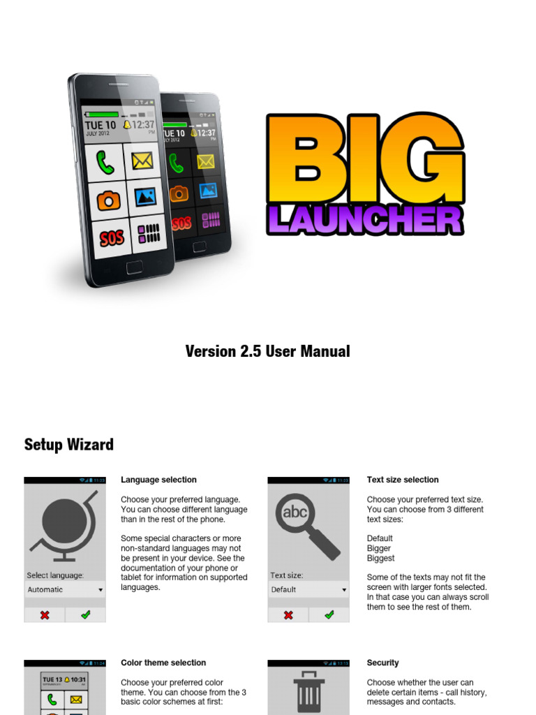 big_launcher_manual | PDF | Icon (Computing) | Android (Operating System)