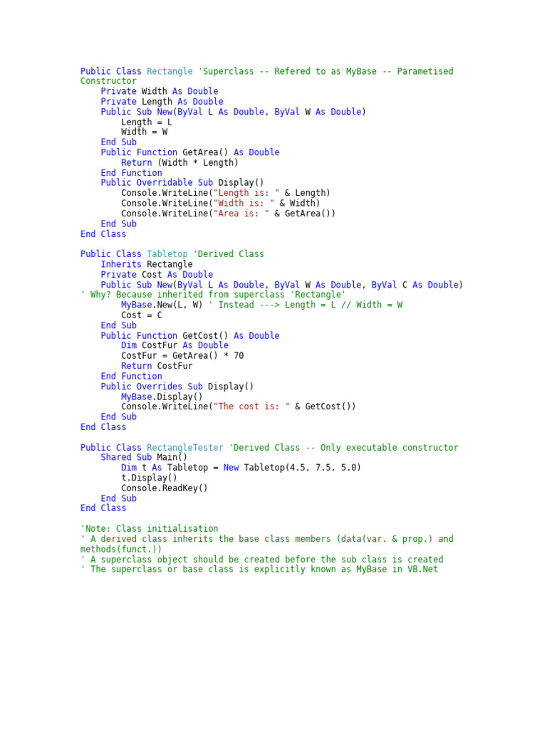 Public Class Rectangle | PDF