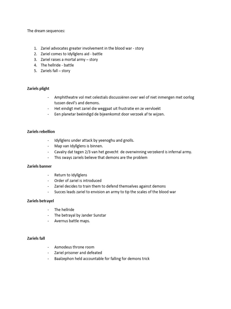 Dream Sequences | PDF