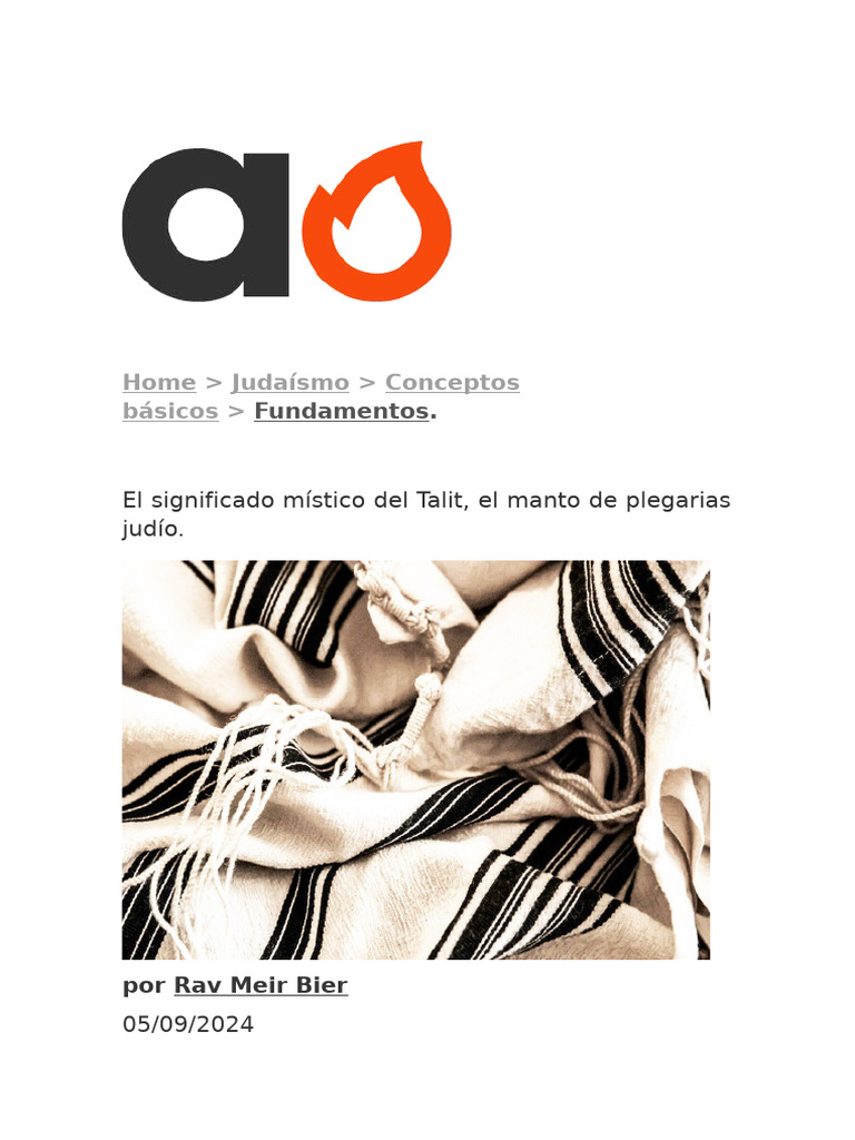El Significado Místico Del Talit, El Manto de Plegarias Judío | PDF ...