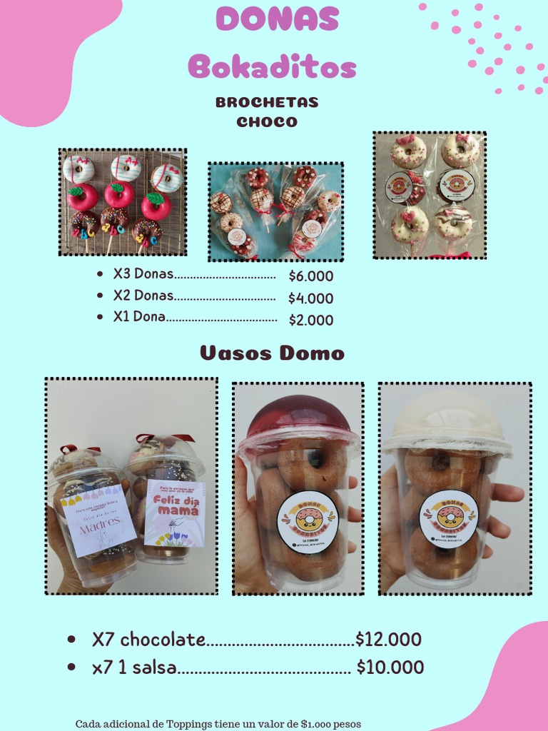 Menú de Brochetas de Donas Muraroa | PDF