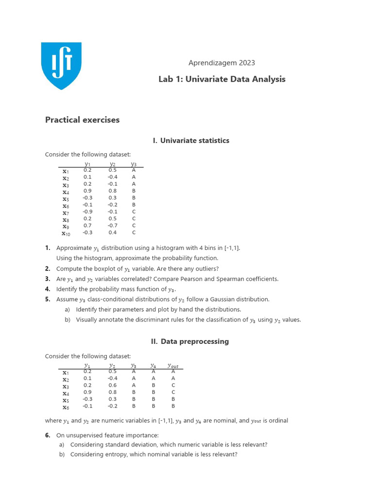 P01 UnivariateDataAnalysis | PDF | Applied Mathematics | Statistical Theory