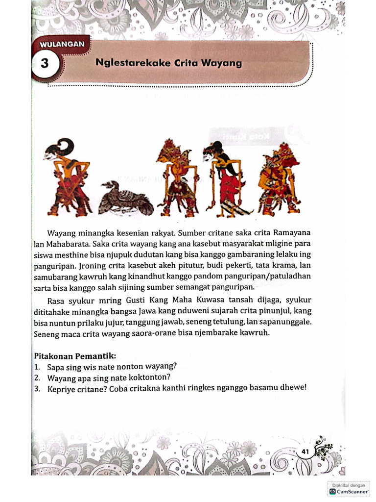 Teks Crita Wayang Kls 7 | PDF