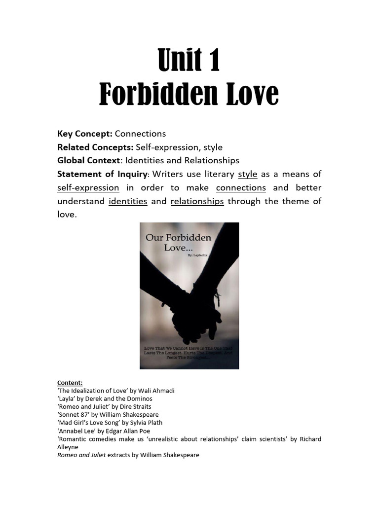 Grade 9 Booklet - Forbidden Love | PDF | Characters In Romeo And Juliet