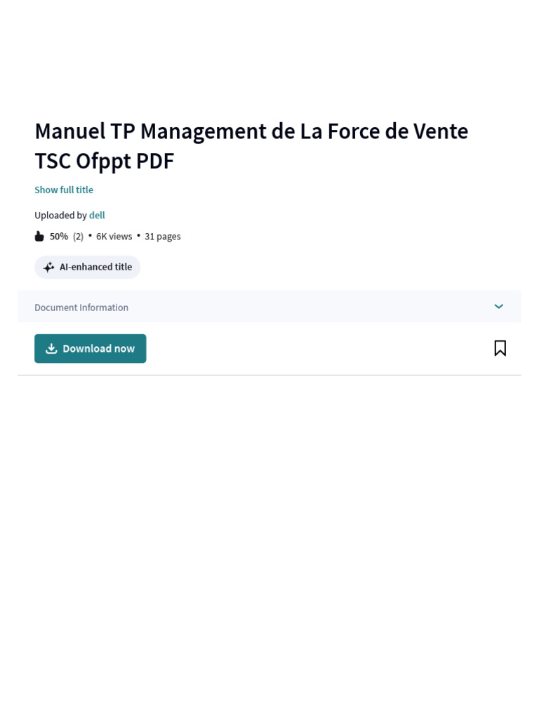 Manuel TP Management de La Force de Vente TSC Ofppt PDF - PDF - Sodles - Recrutement | PDF