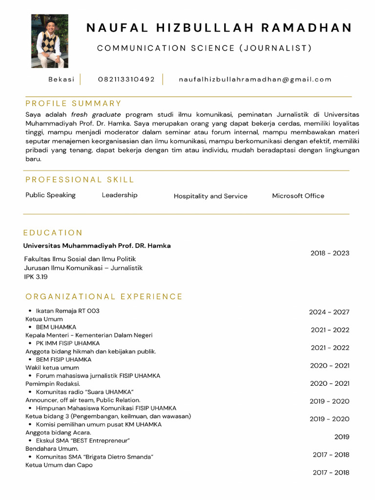 CV Naufal Hizbullah - Update 2024 | PDF